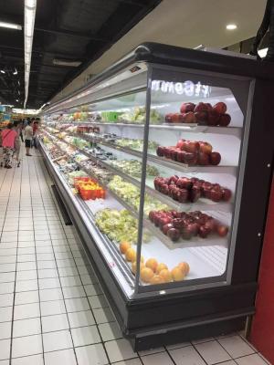 China Refrigeración del verde y de la salud que empalma el auto abierto del refrigerador de Multideck - descongele el tipo en venta