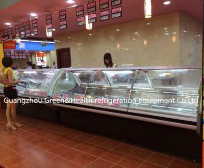 China Liftable van de de Delicatessenwinkelvertoning van de Glasdeur Ijskast/het Rood of het Wit kleuren de Harder van de Vleesvertoning Te koop