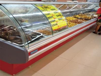 China Feinkostgeschäft-Kühlvitrine-selbstständiges Abkühlen für Frischfleisch zu verkaufen