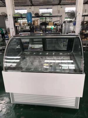 China Gabinete curvado operación estable del congelador de la exhibición del helado del polo con 12 cacerolas en venta