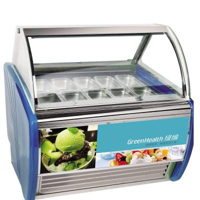 China Gabinete curvado operación estable del congelador de la exhibición del helado del polo con 12 cacerolas en venta
