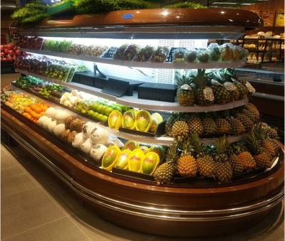 China Refrigerador abierto de la cubierta multi del supermercado para el refrigerador comercial vertical de la exhibición vegetal de la fruta en venta