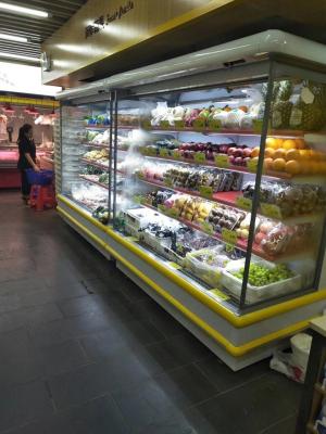 China Refrigerador abierto del sistema de enfriamiento de la fan Multideck para la verdura cubiertas de 4 capas en venta