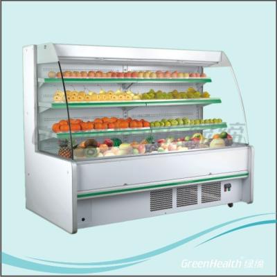 China Ruedas fortificadas escaparate abierto de Multideck de la exhibición de la fruta para la energía de ahorro en venta