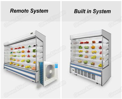 China Refrigerador abierto de enfriamiento de Multideck de la fruta de la cortina R134 de la fan en venta