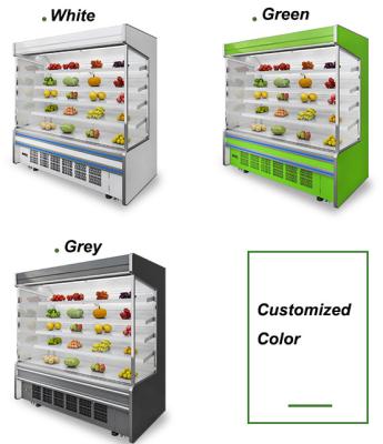 China Refrigerador abierto de enfriamiento de Multideck de la fruta de la cortina R134 de la fan en venta