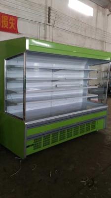 China El refrigerador abierto de Multideck de la exhibición de la fruta fortificó las ruedas 2~10℃ con la cortina de la noche en venta