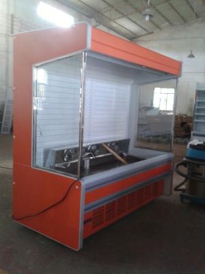 China El refrigerador abierto de Multideck de la exhibición de la fruta fortificó las ruedas 2~10℃ con la cortina de la noche en venta