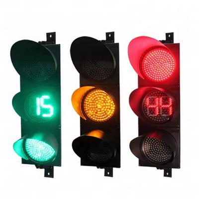 China IP66 Full Ball RYG Traffic signal Lights 100mm 200mm 300mm Led Semforo Traffic Countdown Timer signal Light in the Crossroad for sale