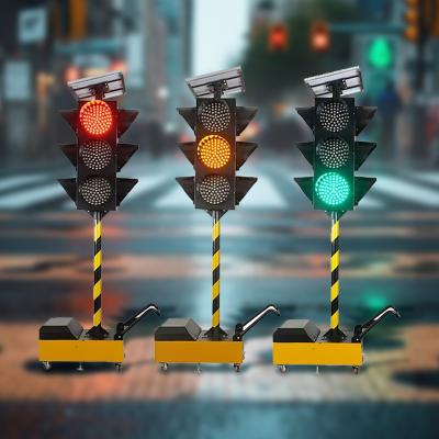 China Wholesale Customized Movable Solar Red Green Traffic Light Solar Temporary Traffic Signal Light WithTouch Screen for sale