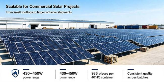 Solar panel in industrial application