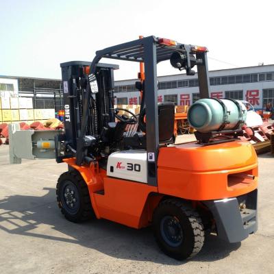 중국 강철 고무 클램프 3톤 LPG 포크리프트 일본 엔진과 승강장 높이 3000-7000mm 판매용