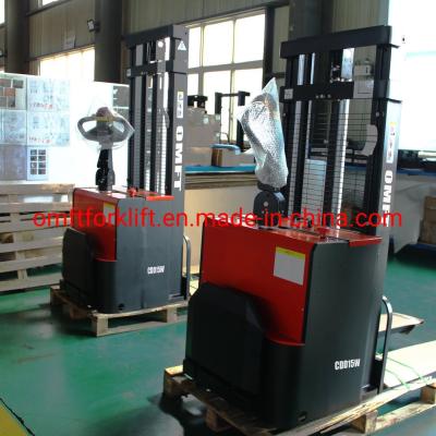 중국 CE ISO SGS 승인된 1.5톤 1500kg Cdd15W EPS 스탠드온 페달 전동 스택러 트럭 판매용
