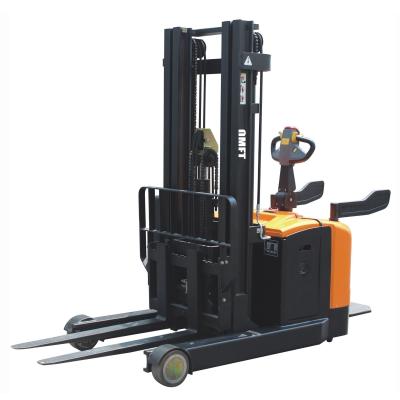 Κίνα CQD20 2ton 2000kg Stand-on Electric Reach Stacker Truck με 3,5m 3500mm Duplex Mast προς πώληση