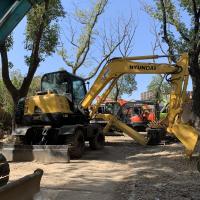 Quality Good Condition Used Korea Hyundai 60w Wheel Excavator with Original Hydraulic Cylinder for sale