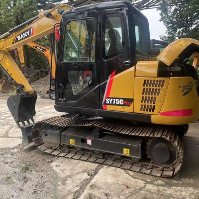 7000KG Second Hand Sany 75 C Excavator Good Excavator Efficiency 7T Operating