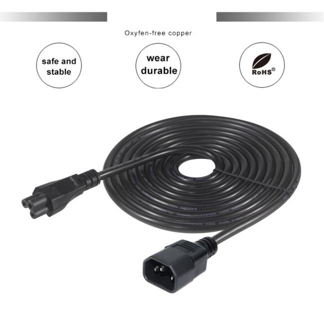 IEC C5-C14 power cord close-up