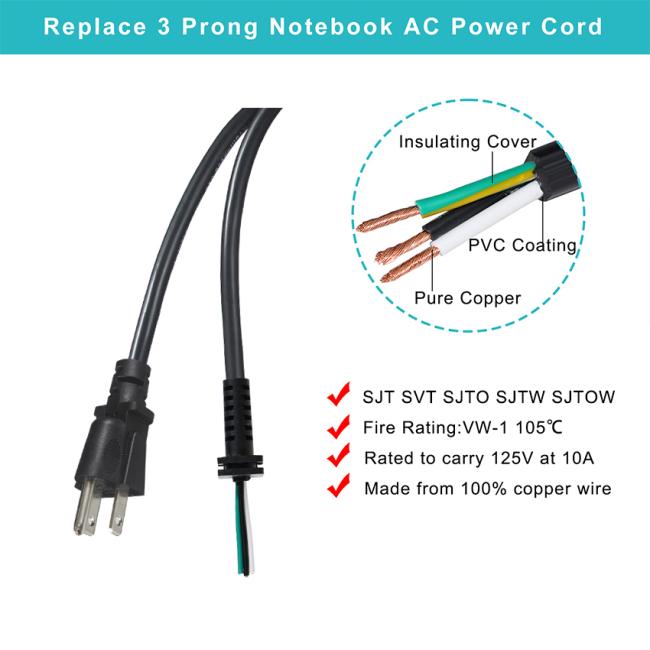 3Pin Nema 5 15P Extension Cord