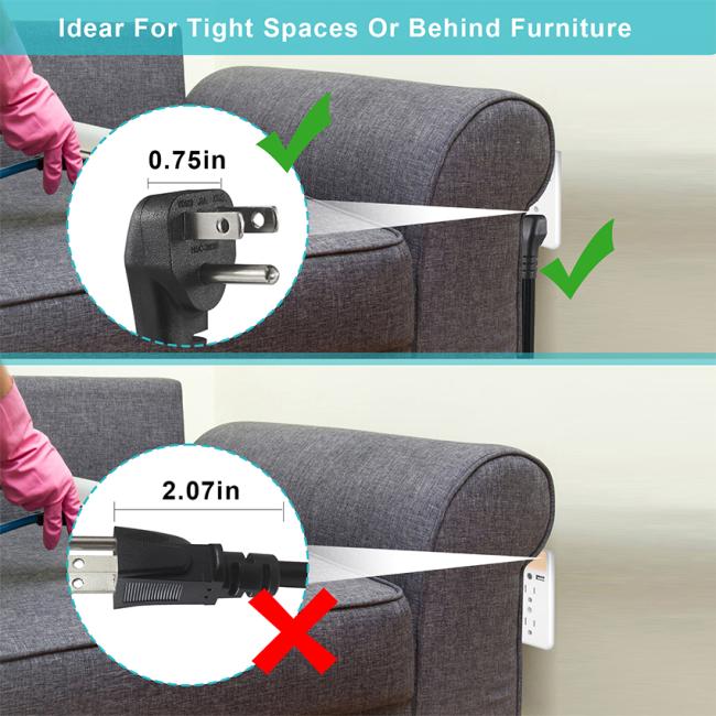 14 AWG SPT-3 Flat Wire Power Cord plug detail