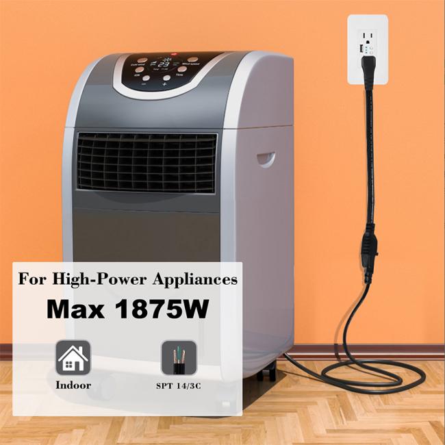 14 AWG SPT-3 Flat Wire Power Cord close-up view