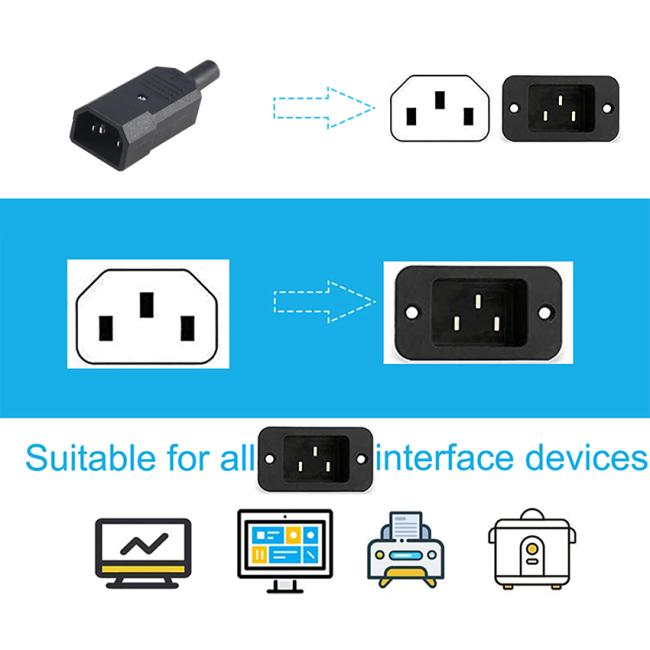IEC C14 power connector side view