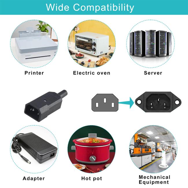 IEC C14 power connector installed view