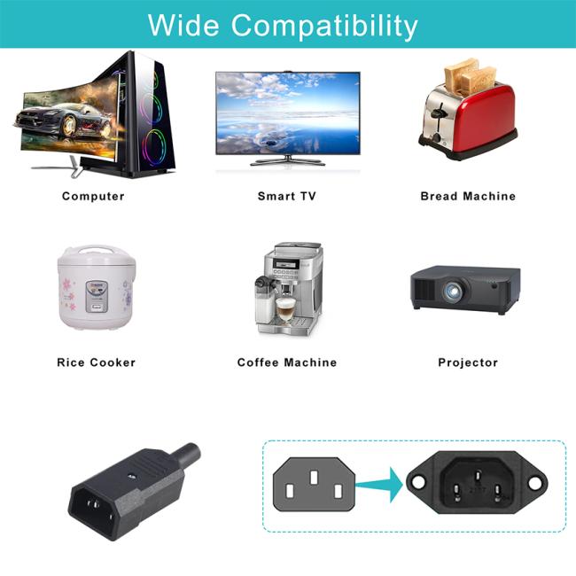 IEC C14 power connector rear view