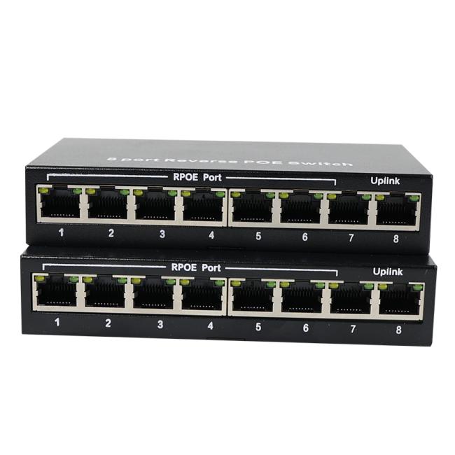 8-Port Reverse PoE Switch front view