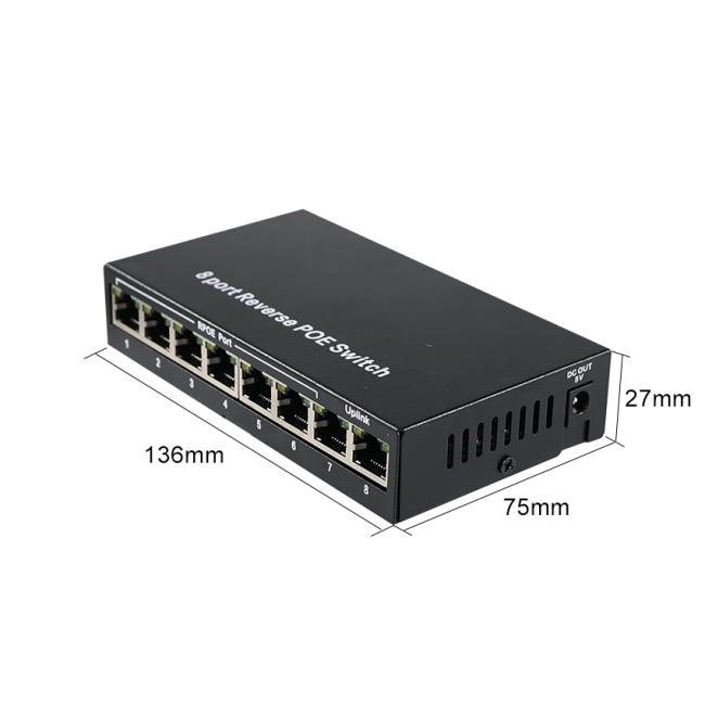 8-Port Reverse PoE Switch side view