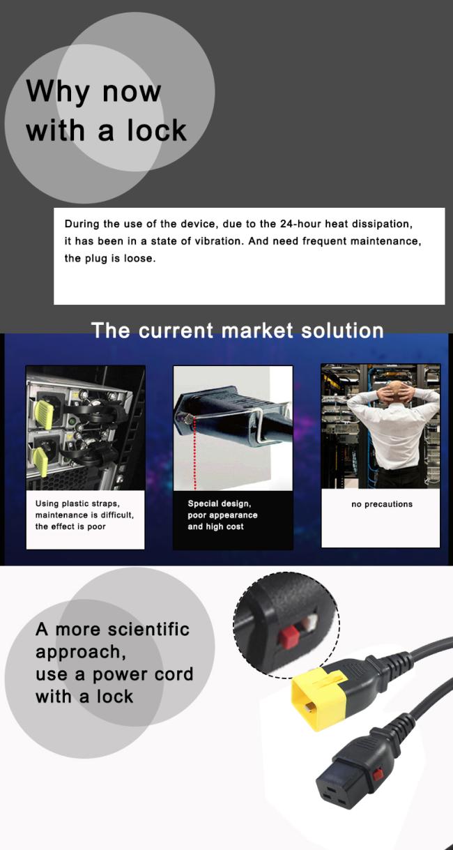 IEC C20 to C19 power cord connector detail