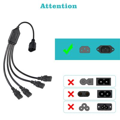 중국 블랙 릴 각 연결 H05vv F 플러그 Iec C13 Iecc14 남성에서 여성 Y 스플리터 케이블 전원 확장 케이블 판매용