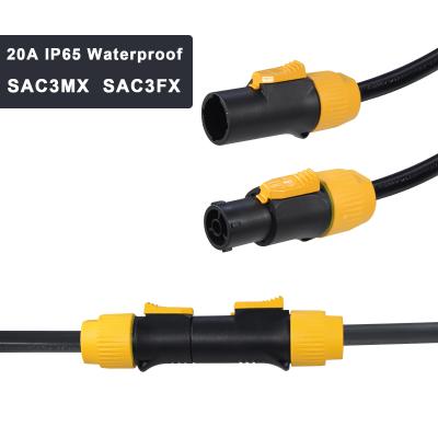 중국 파워콘 케이블 3FT 14AWG 파워콘 True1 남성에서 여성 확장 케이블 야외 20A 무대 조명을위한 방수 판매용