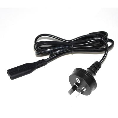 중국 AU 2P IEC60320 C7 전원 케이블 SAA 인증 250V 7.5A 평면 케이블 PVC 재킷 노트북 / 가정용 가전용 순수 구리 판매용