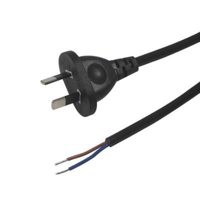 중국 SAA 인증을 받은 AU 2 핀 플러그로 스트리핑 및 틴 된 전력 케이블 H03VV-F 2x0.75mm2 PVC 재킷 가전 / 산업용 목재 선도자 판매용