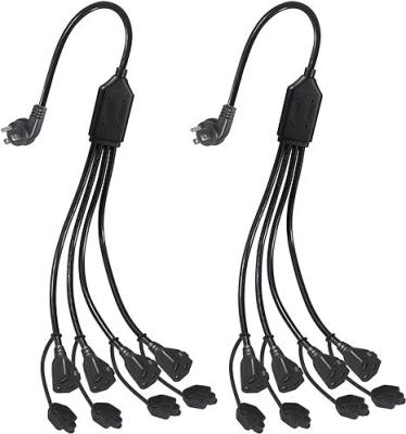 China NEMA 5-15P a 2/4-Way Cordón de separación de corriente de salida de EE.UU. - 125V AC Y cable de extensión para el hogar, la oficina, el banco de trabajo, el cargador en venta