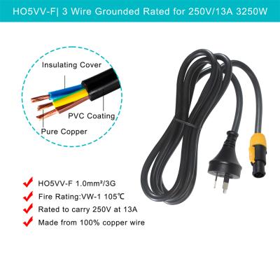 중국 컴퓨터 및 모니터용 UK to C13 전원 코드 10A 250V 판매용