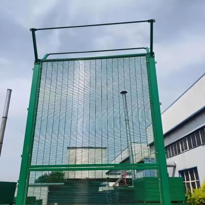 China 2.4meters High Security Galvanized Anti Climb Clear View Fence Panels With Razor Cut Wire for sale
