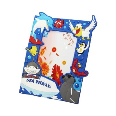 China 2025 Happy New Year High Quality Magnetic Custom 3d Pvc Rubber Picture Photo Frame for Kid Gift for sale