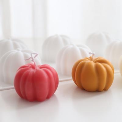 China Custom Luxury Silicone Silicon Body Birthday Resin Silicone 3d Fruit Pumpkin Wax Jar Making Candle Mold New for Candles Making for sale