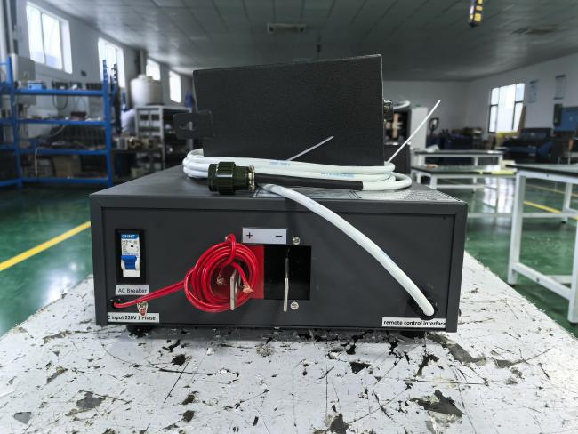 Close-up view of 12V 300A DC Rectifier controls
