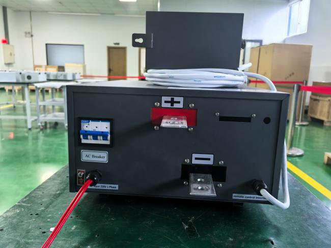 Close-up of 12V 500A Rectifier control panel