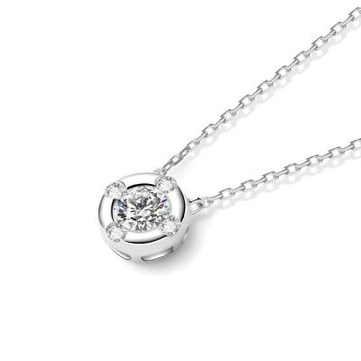 중국 디자인 감각 18k 금 실험실에서 자란 다이아몬드 Pendant 개성 Pendant 흰 다이아몬드 보석 원형 모양 Pendant 판매용