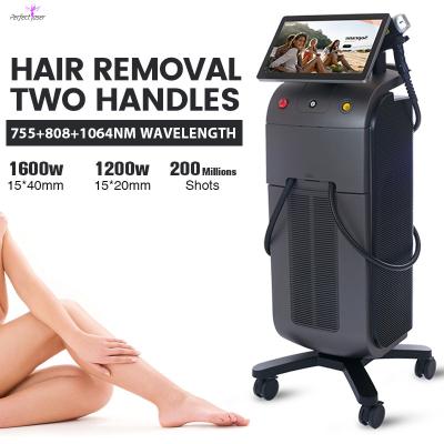 Cina Potente 3500W 2 maniglie 808nm diodo laser depilazione macchina con 755nm 808nm 1064nm lunghezze d'onda in vendita