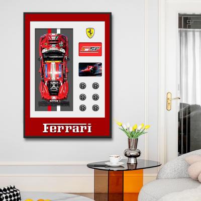 Experience the Thrill of a Sports Car with this Wall Mural Frame and Building Blocks