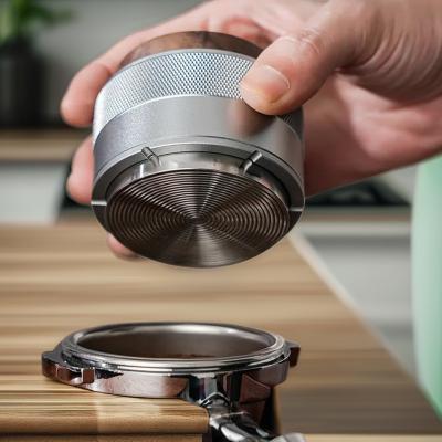 중국 51mm 53mm 58mm 친환경 커피 레벨러 디스펜서 스테인리스 스틸 바리스타 도구 나무 덮개 판매용