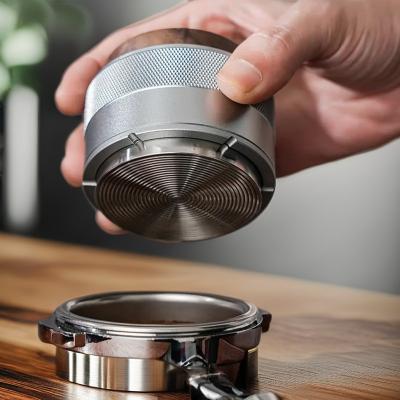 중국 커피 패머 58mm 친환경 스테인레스 스틸 로그 베이스 커피 디스펜서 바리스타 판매용