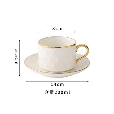 중국 노르딕 현대 백색 세라믹 컵 및 접시 세트 뼈 차 컵 접시 200ml 용량 판매용