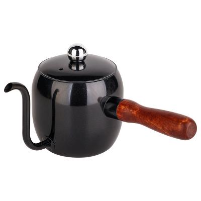 중국 긴 입 304 스테인레스 스틸 커피 냄비 500ml 용량과 나무 손잡이 판매용
