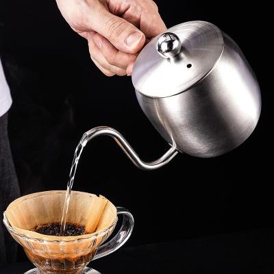 중국 긴 입 304 스테인레스 스틸 커피 냄비 500ml 용량과 나무 손잡이 판매용