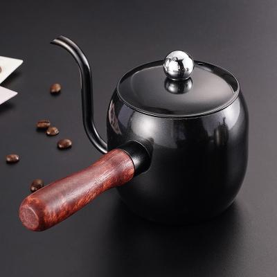 중국 긴 입 304 스테인레스 스틸 커피 냄비 500ml 용량과 나무 손잡이 판매용